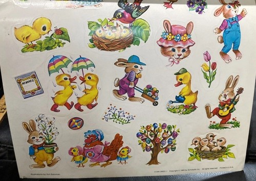 Vintage 1985 Scholastic Easter Holiday Stickers 1 Sheet. Bunny’s Eggs ...