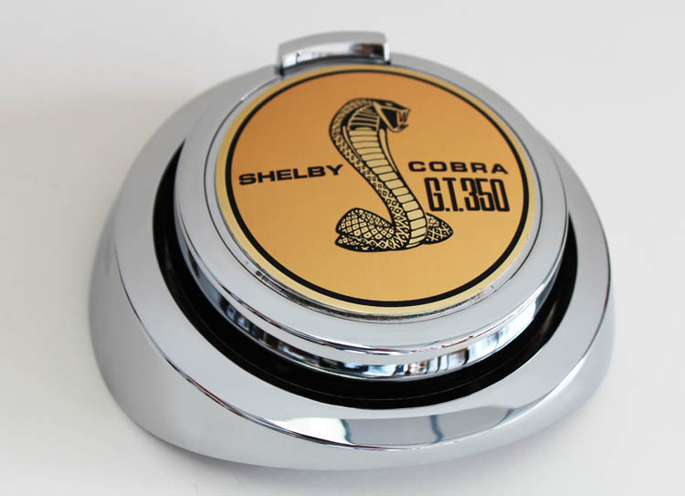 1967-1968 Mustang Shelby Cobra Gas Cap Gold Pop Open Snake GT350 Emblem ...