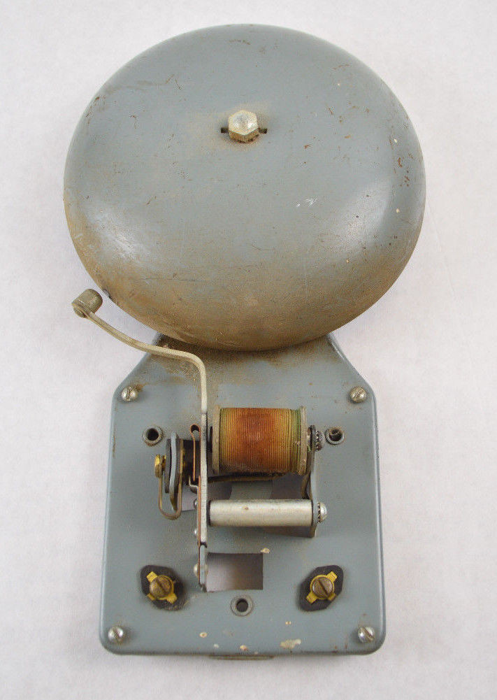 Vintage Metal Warehouse Office Phone Bell Ringer Gray Prop | eBay