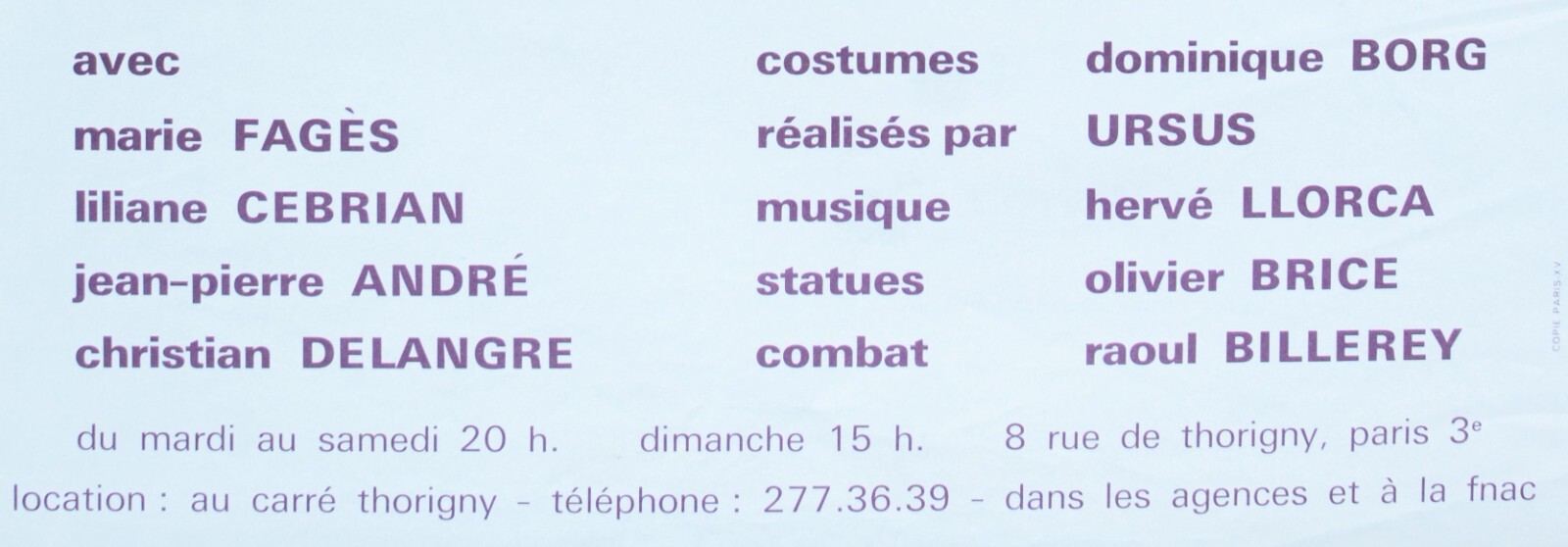 PHEDRE EURIPIDE RACINE DENIS LLORCA POSTER THEATRE CARRE THORIGNY PARIS ...