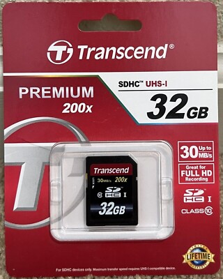 Transcend SDHC/UHS-I Premium 200x 32GB Card | eBay