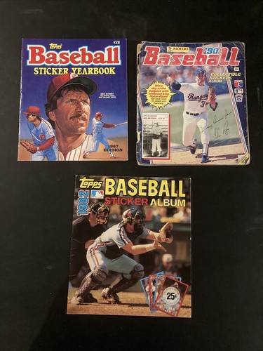 Lot Of 3 Panini Topps Sticker Album Book MLB Baseball 1983 1987 1990 ...
