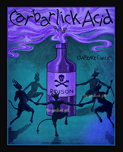 5x7 Vintage 1905 CARBARLICK ACID Devil Dance Halloween sheet music Art ...