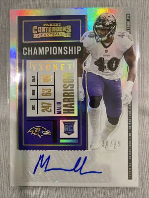 Malik Harrison 2020 Panini Contenders Championship Ticket Auto /49 ...