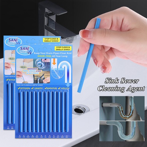 12PCS Magic drain Cleaning sticks Clog Remover Pipe Dredging Cleaner ...