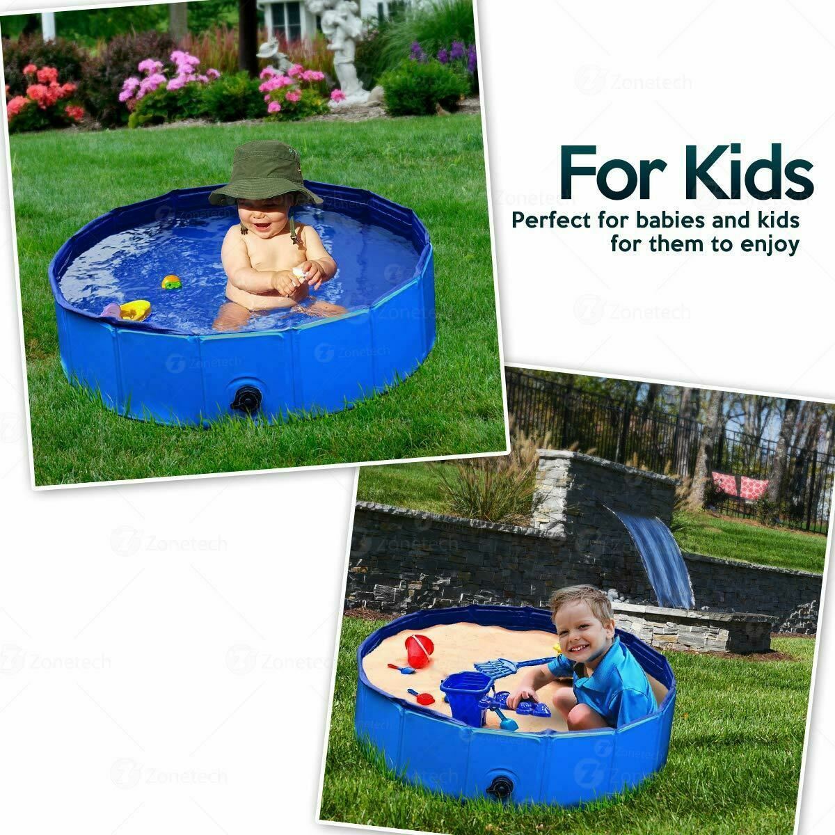 Zone Tech Collapsible Bathing Outdoor Portable Swimming Kids Pets ...