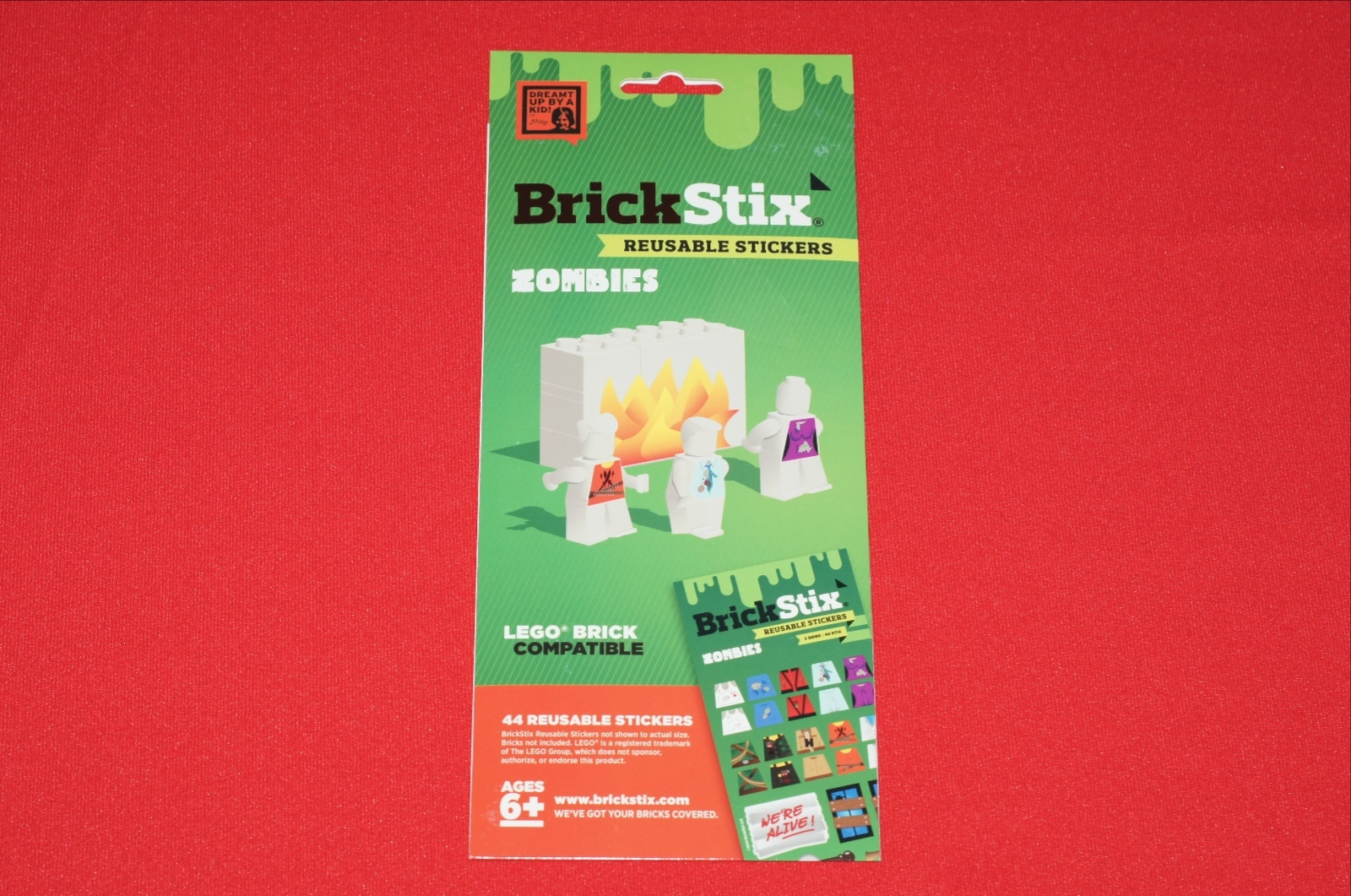 Lot of 12 Brick Stix Brickstix Lego Reusable Stickers Zombies Walking ...