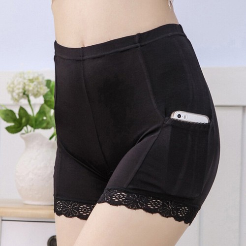 Women Seamless Safety ShortsPants UnderSkirt Shorts Modal Pocket Short ...