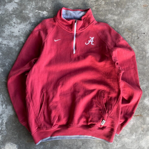 MEN RED NIKE ALABAMA 1/4 ZIP KNIT SWEATER JUMPER - SIZE M | eBay Australia