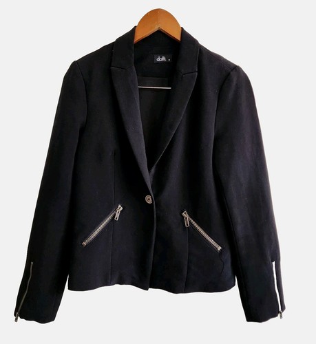 DOTTI Label Women Size 10 Zipped Cuff Pockets Tailored Style Black ...