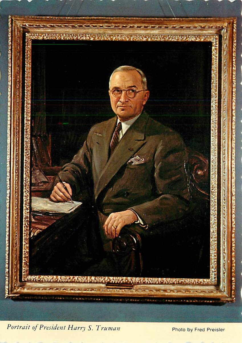 Postcard Truman Library, Independence, Missouri - Truman Portrait ...