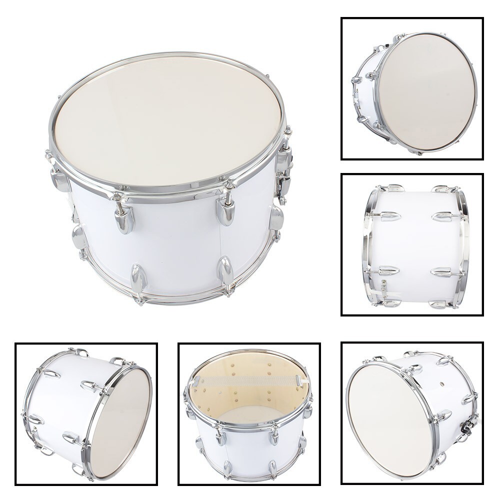 14in Snare Drum Stainless Steel Drum Body Transparent PVC Drumhead With ...
