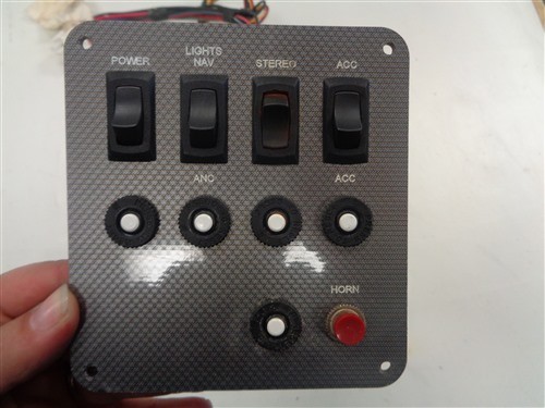 PREMIER PONTOON ROCKER / BREAKER SWITCH PANEL GRAY 4 3/4" X 5 1/8 ...