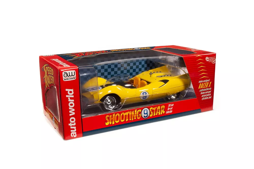 Auto World Speed Racer Shooting Star with RACER X Figure 1/18 NEW FREE ...