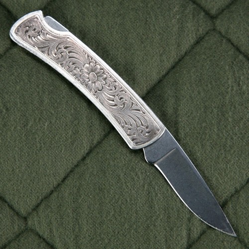 Buck Model 525 U.S.A. with Engraved Silver Panel | eBay