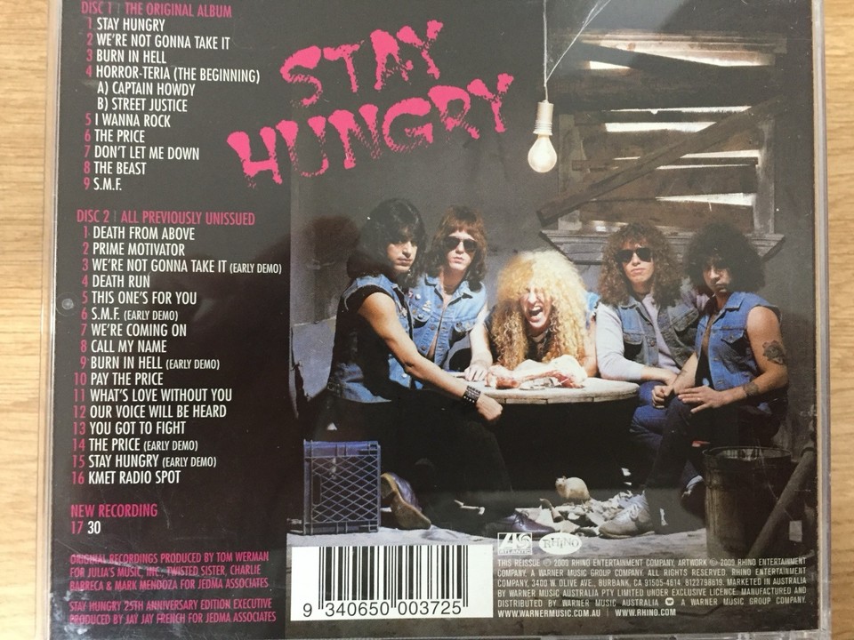 TWISTED SISTER - Stay Hungry Deluxe 25th Ann 2 x CD 2009 Rhino AS NEW ...