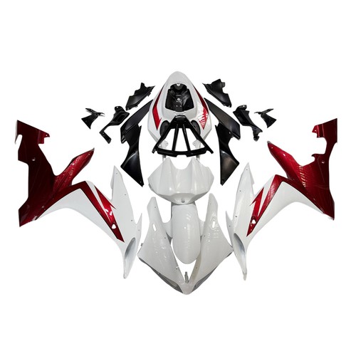 White Candy Red Fairings for Yamaha YZF R1 2004 2005 2006 ABS Injection ...