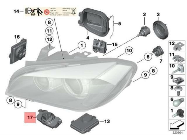 BMW X1 Series E84 LED Module for Headlight Right Side Original Feo ...