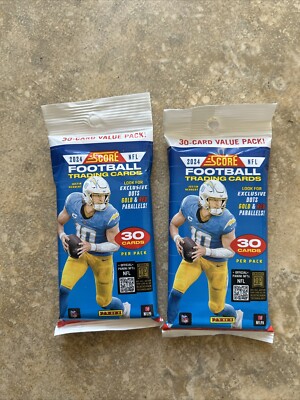 2024 Panini SCORE NFL 30 Card Value Packs Brand New Lot Of 2 Packs ...