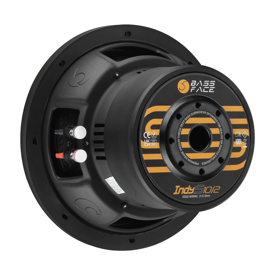 Bassface IndyS10/2 1000W RMS 10"Inch DVC 2x2Ohm Car Sub Bass Subwoofer ...