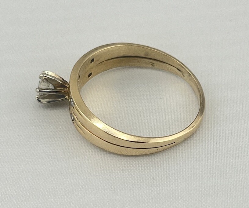 10K 3.07g Yellow Gold Natural Diamond Solitaire Ring Size 7.75 So Pretty!!! | eBay