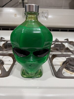 Outer Space Vodka Bottle Alien Head Green Glass 50ml Empty | eBay
