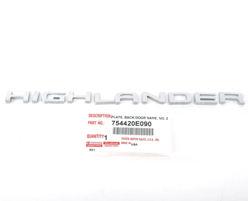 Genuine OEM Toyota 75442-0E090 HIGHLANDER Rear Nameplate Badge 20-22 ...
