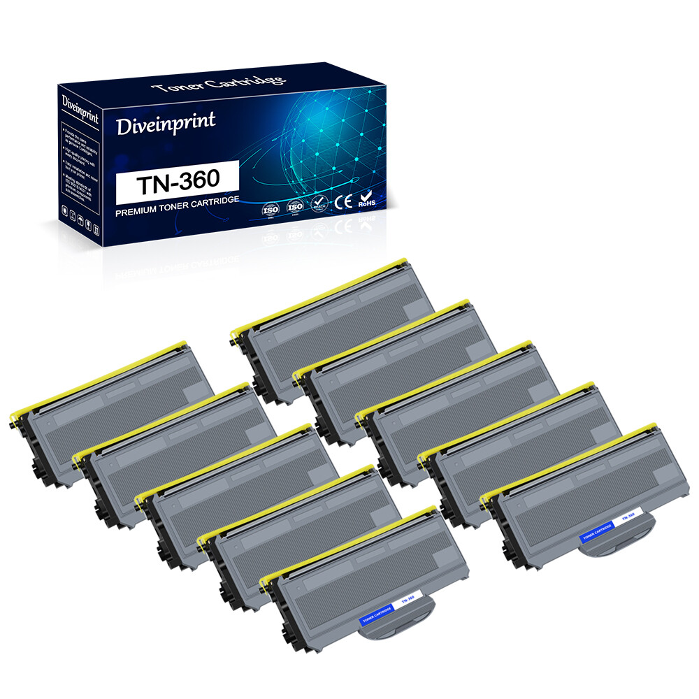 10 Pack TN-360 TN360 Toner Cartridge for Brother TN360 HL-2140 HL-2150N ...