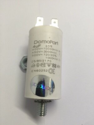 NEUF 259029 4MF CONDENSATEUR 4 MF 4µF 450V à 4 cosses 50/60 HZ BOITE 13 ...