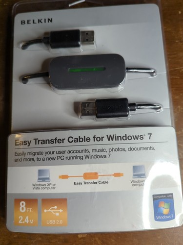 Belkin Easy Transfer Cable for Windows 7 USB 2.0 8ft 2.4m PC Adapter ...