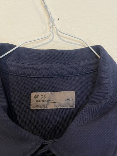 Figs Polo Shirt Men’s Large Navy Blue Long Sleeve Scrub Medical ...