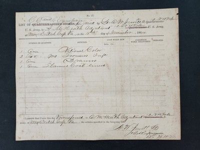 1864 antique CIVIL WAR UNIFORM FORM reg 12th nh vol LT JEWETT dutch gap ...