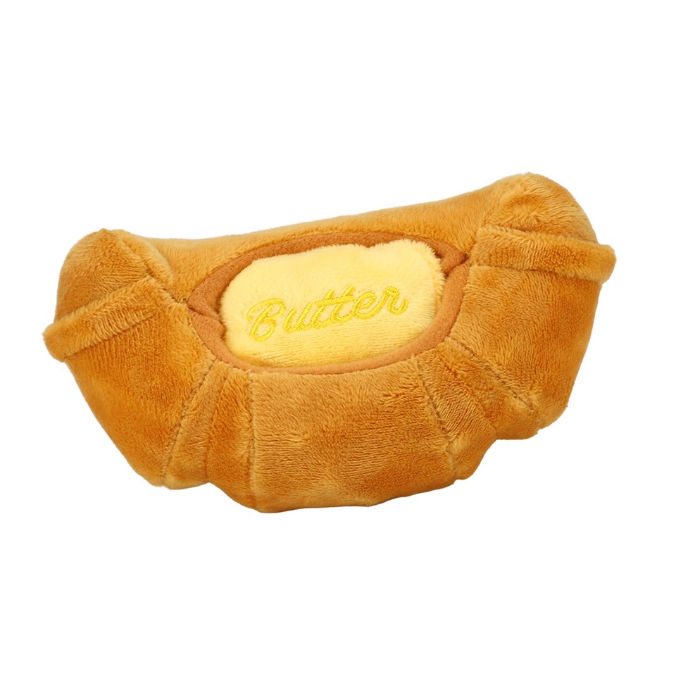 Croissant Plush Dog Toys Funny Interactive Dogs Chew Squeak Toys For ...