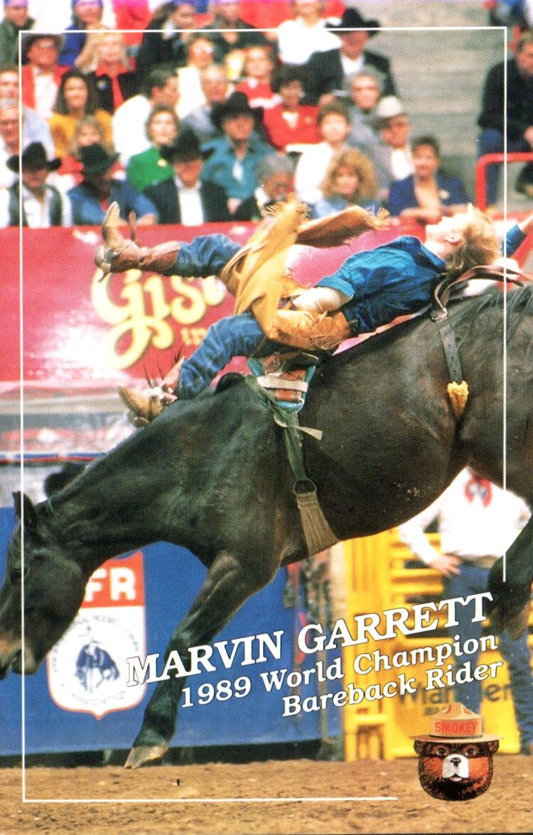 VTG RODEO PC MARVIN GARRETT 1989 WORLD CHAMPION BAREBACK RIDER SMOKEY ...