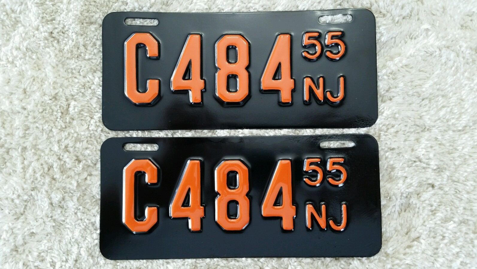 1955 New Jersey Motorcycle License Plate Pair, Matching Set Of NJ MC ...