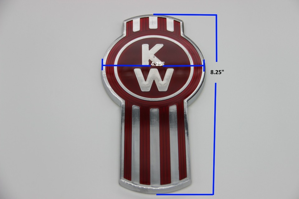 Fits Kenworth Bug Hood Grille Logo Emblem Badge Chrome Red | eBay