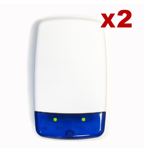 White Dummy/Decoy Alarm Bell Box, Blue Lens, Dual Flashing LEDs (TWIN ...