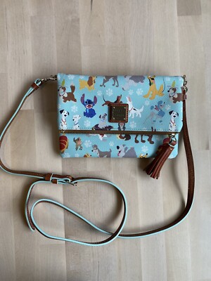 Dooney and Bourke Disney Dogs Foldover Crossbody bag purse light blue ...