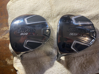 2 Titleist 909 D2 Driver Heads Left Handed - 9.5 & 10.5 - Excellent ...
