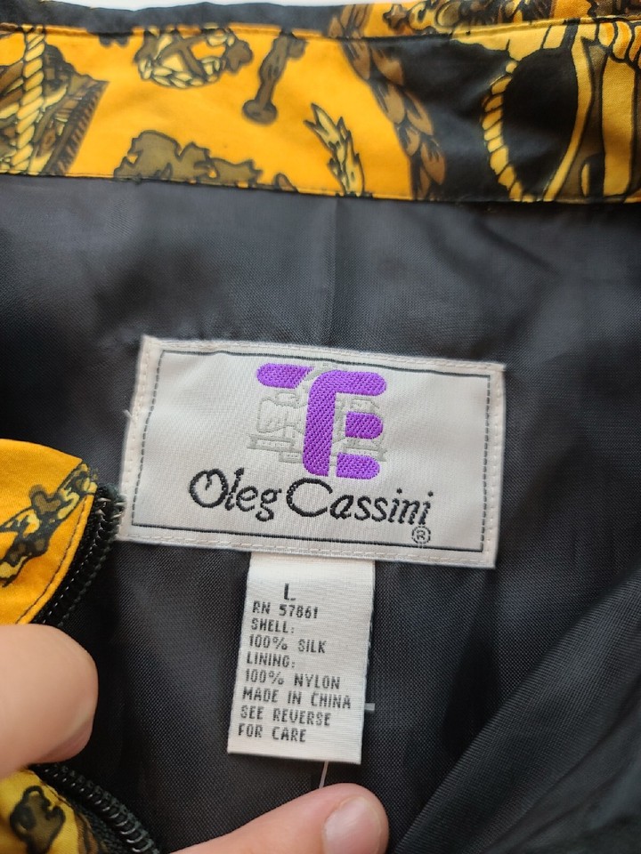 Vintage 80s 90s Baroque Royalty Ropes Silk Black Gold Full Zip Bomber ...