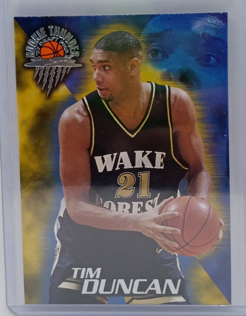 TIM DUNCAN WAKE FOREST #1 ROOKIE THUNDER ‘97 DRAFT PICK WHEELS SPORTS ...