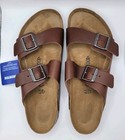 Birkenstock Arizona Bs Natural Leather Vintage Wood Roast Regular Wide ...