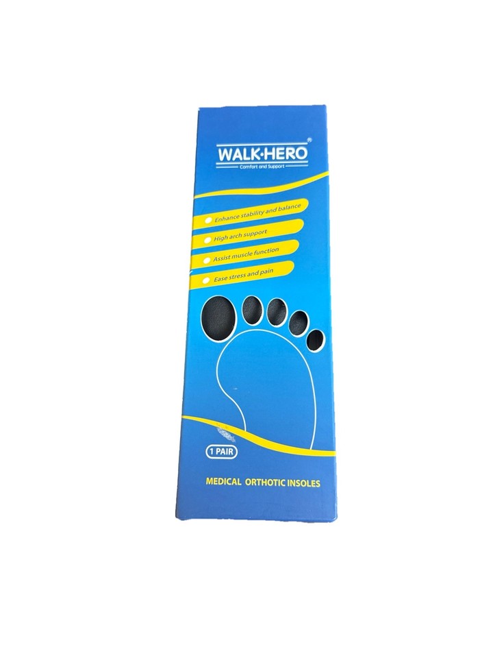 Walk-Hero Medical Orthotic Insoles Comfort/Support - Men 5-5.5 Women 7 ...