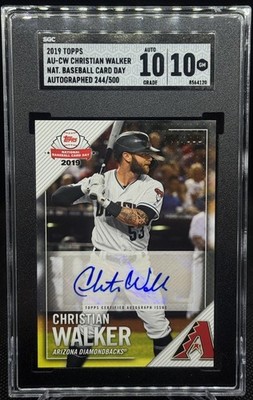 Christian Walker 2019 Topps National Baseball Card Day Auto /500 #AU-CW ...