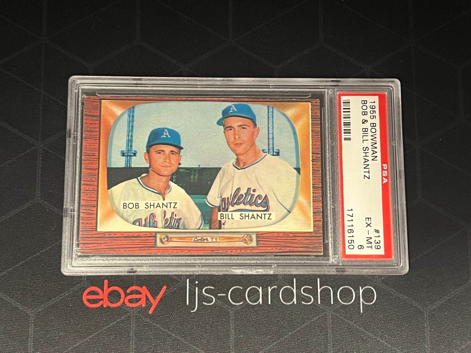 1955 Bowman Bob & Bill Shantz #139 PSA 6 Kansas City Athletics J1 | eBay