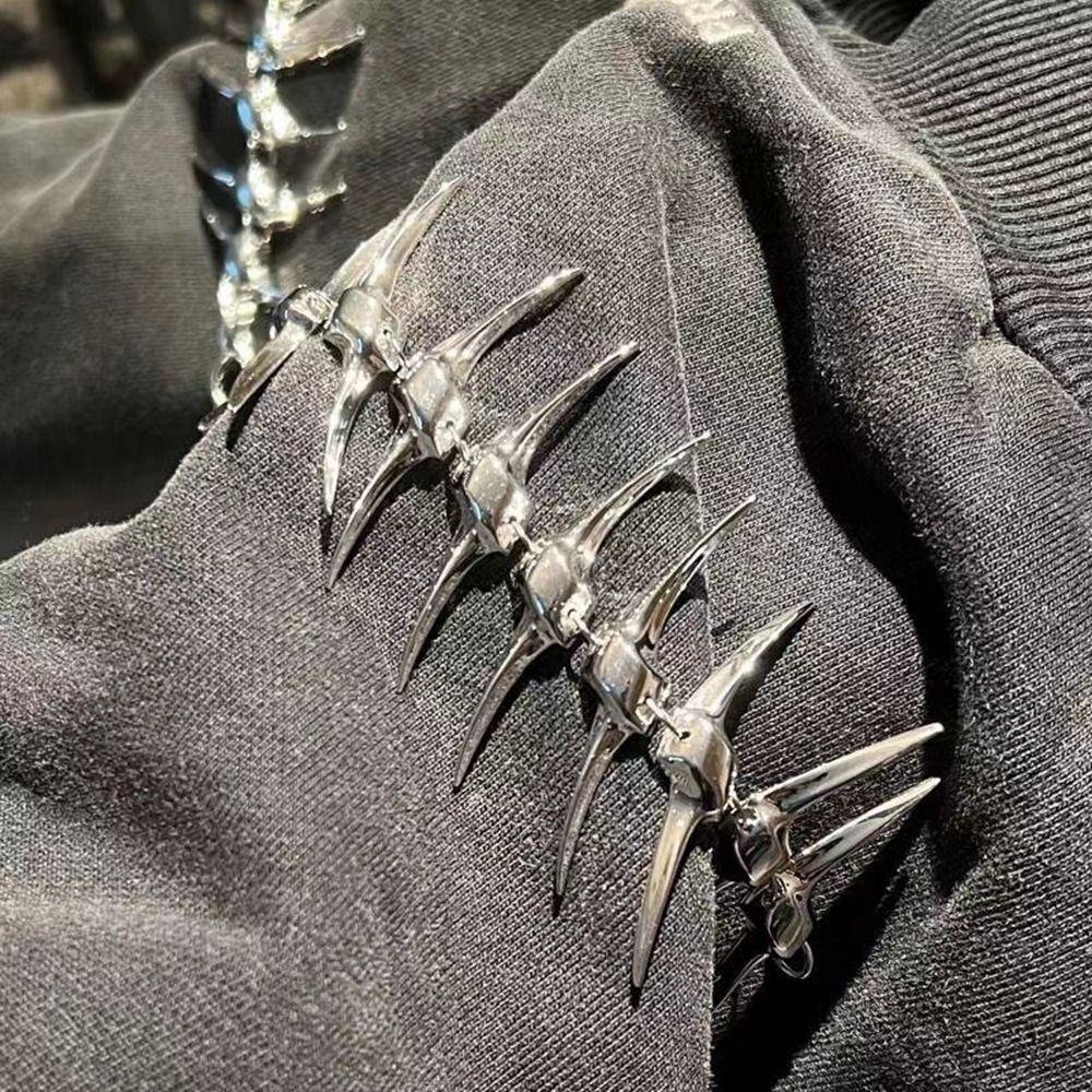 Unisex Thorn Bracelet Metal Fish Bone Bangle New Punk Bracelet Women ...