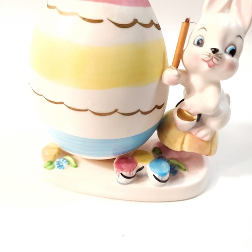 Napco Ware Ceramics Easter Bunny Rabbit Painting Egg Planter 1950s | eBay