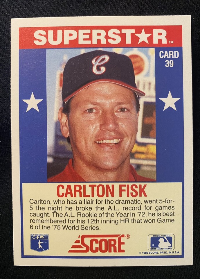 1989 Score Superstar Carlton Fisk #39 | eBay