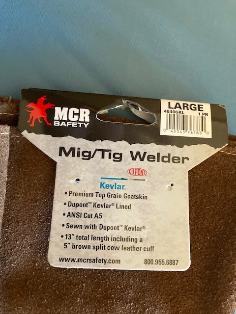 NWT MCR Safety 48406K Premium Goatskin Kevlar Lined Welding Gloves Size ...