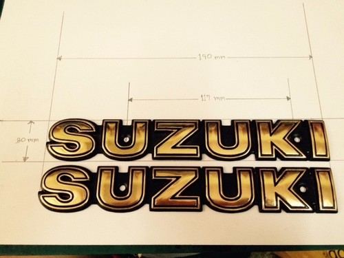 suzuki gs1000gl gs450 gs550 gs650 gs750 gs850 tank emblem GOLD SET L/R ...